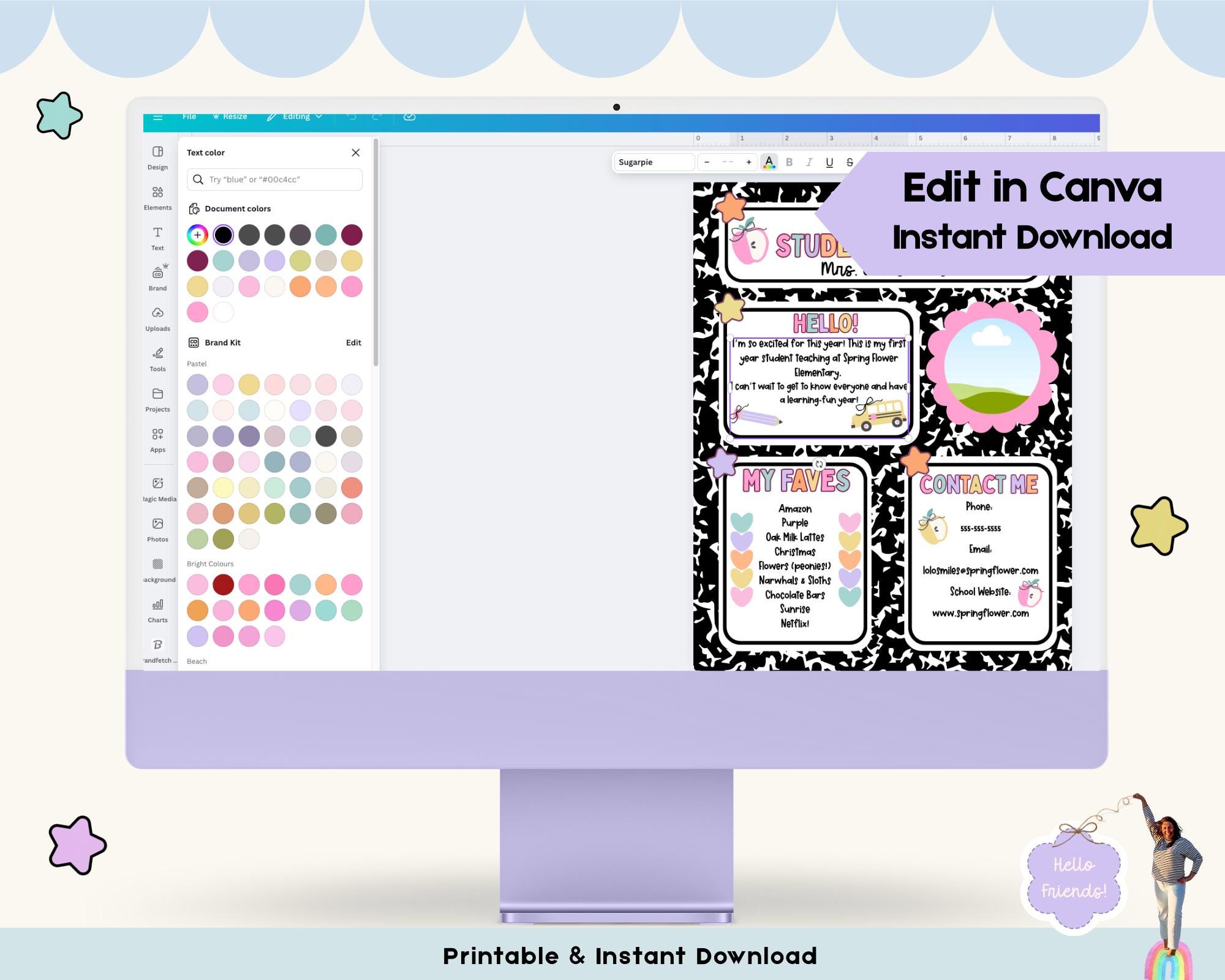 Meet the Student Teacher Template: Composition Notebook Flyer (canva ...