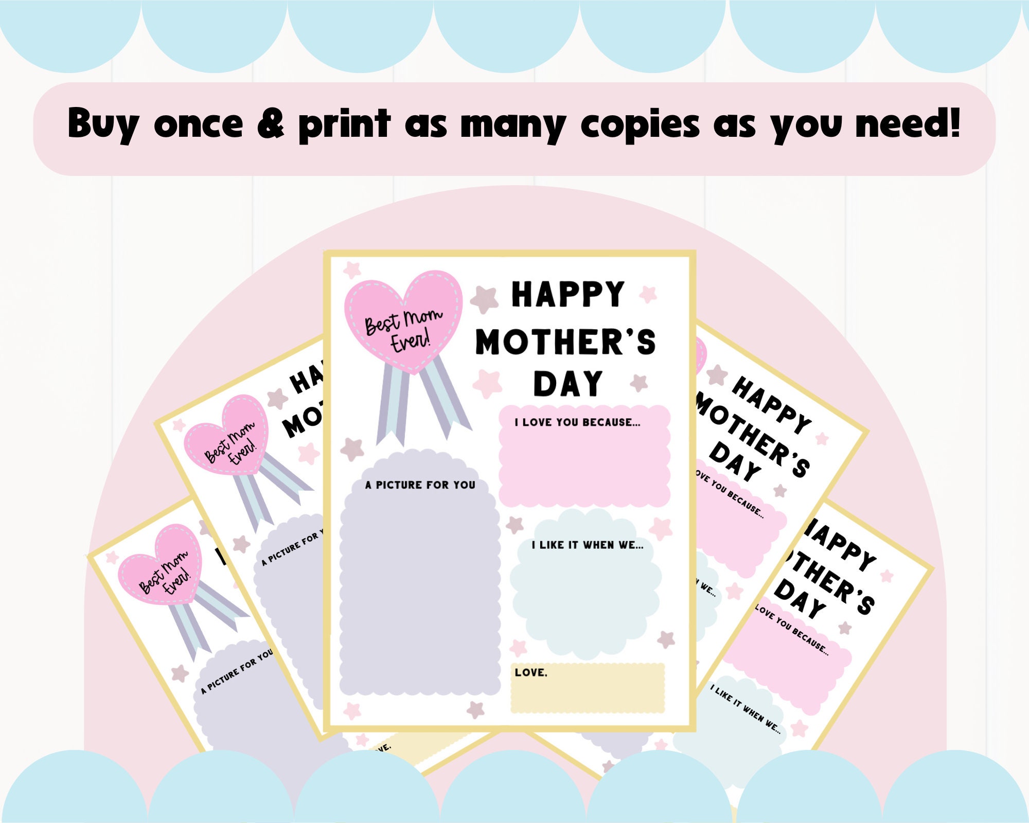 Printable Mother's Day Activity, Card for Mom, Fill in the Blank ...