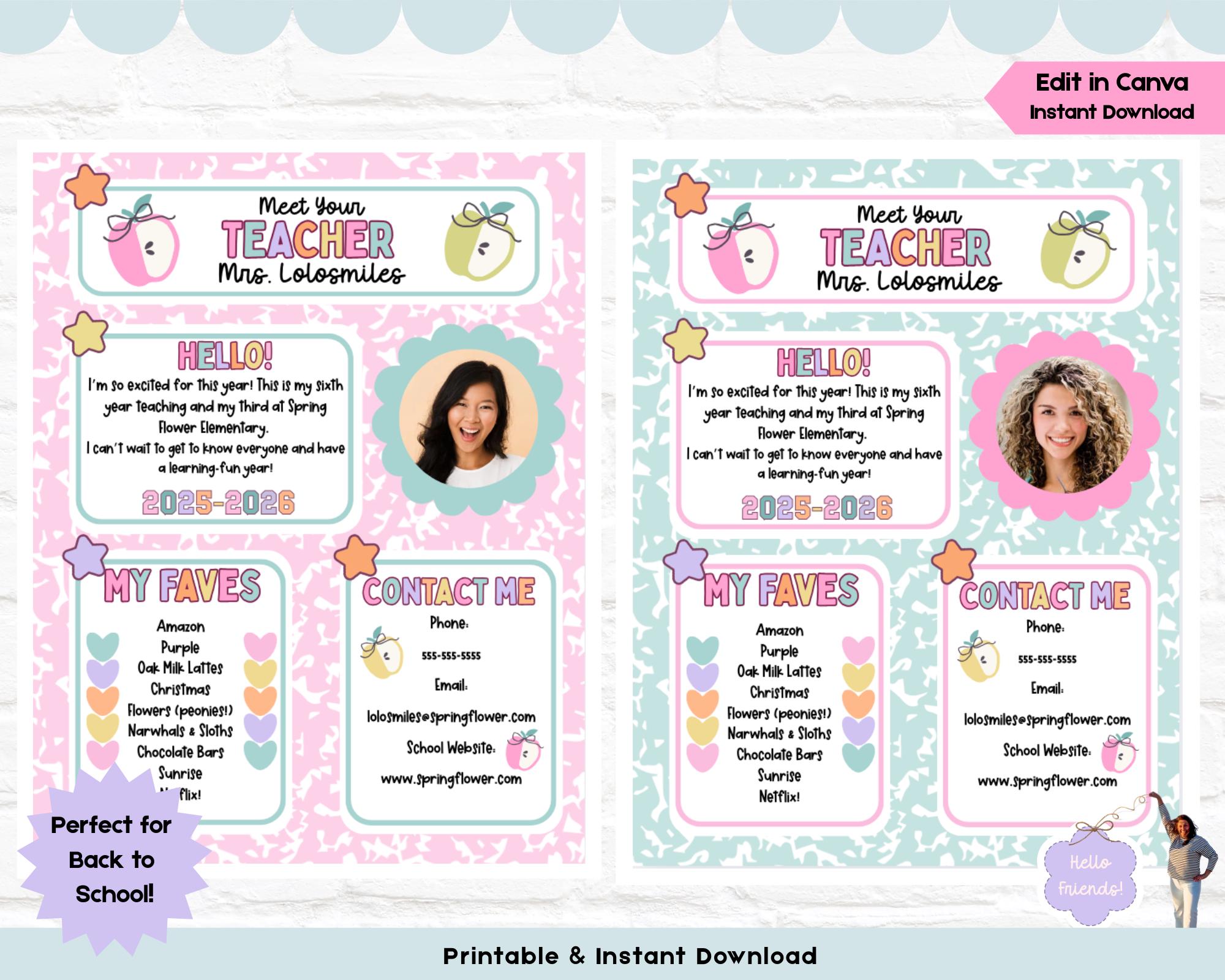 Meet the Teacher Editable Template, Composition Notebook, Back to ...