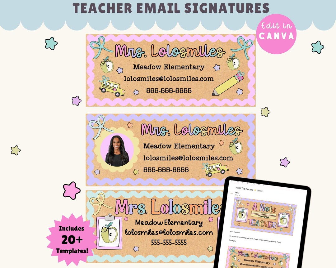 Teacher Email Signature, Cute Banner Style, Email Headers, Email ...