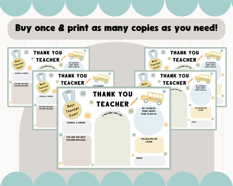 All About My Teacher Worksheet, Teacher Printable Card and Activity ...