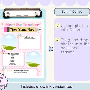 Editable Meet the Teacher Template, Pastel Theme (canva Template) - Etsy