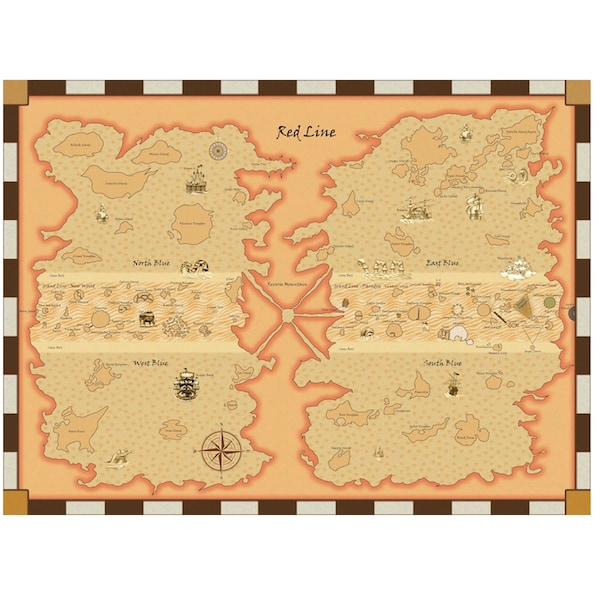 Anime One Piece World Map - Etsy