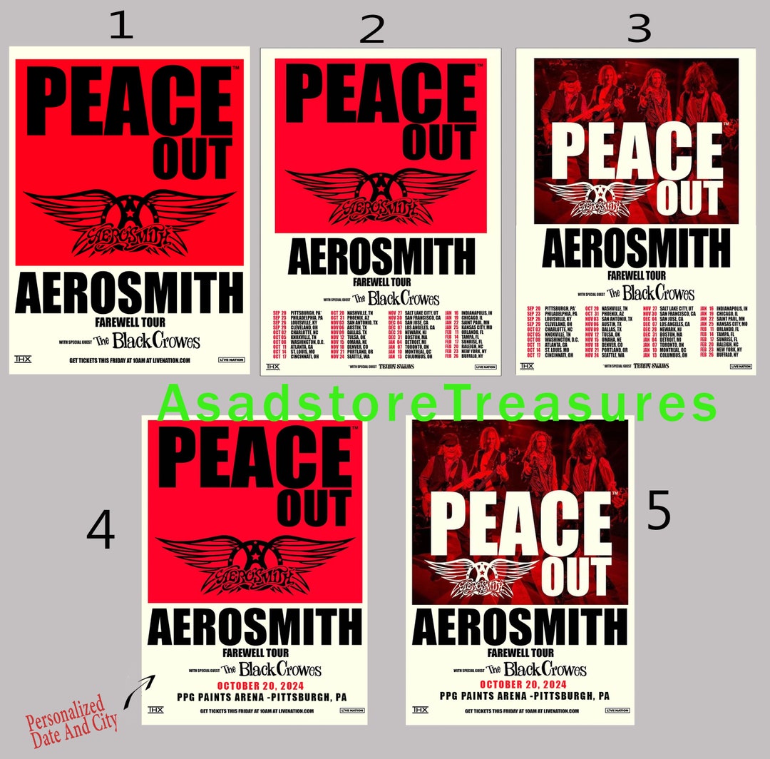 Custom Aerosmith 2024-2025 Peace Out Tour Poster - Etsy