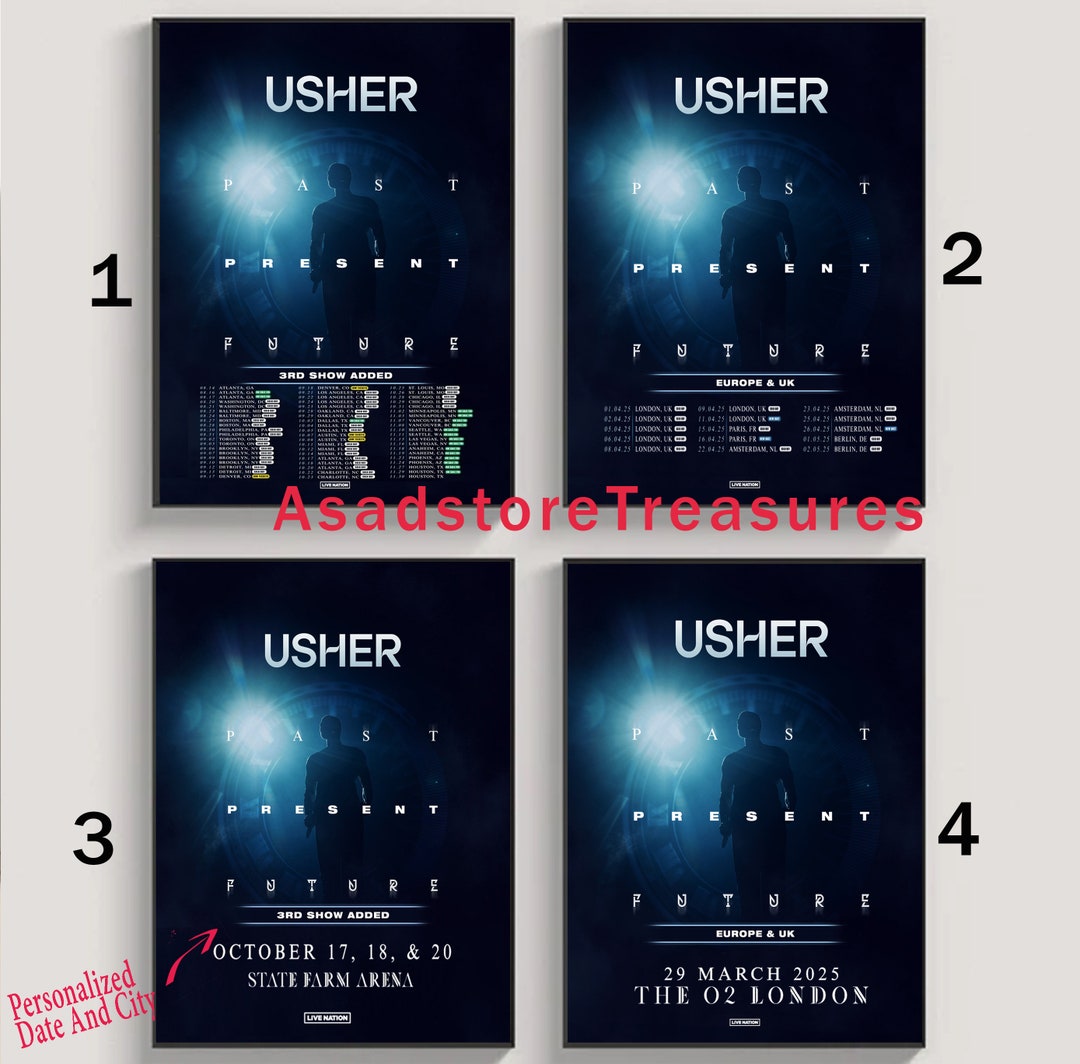 Custom Tour 2024 Usher Past Present Future Poster - Etsy
