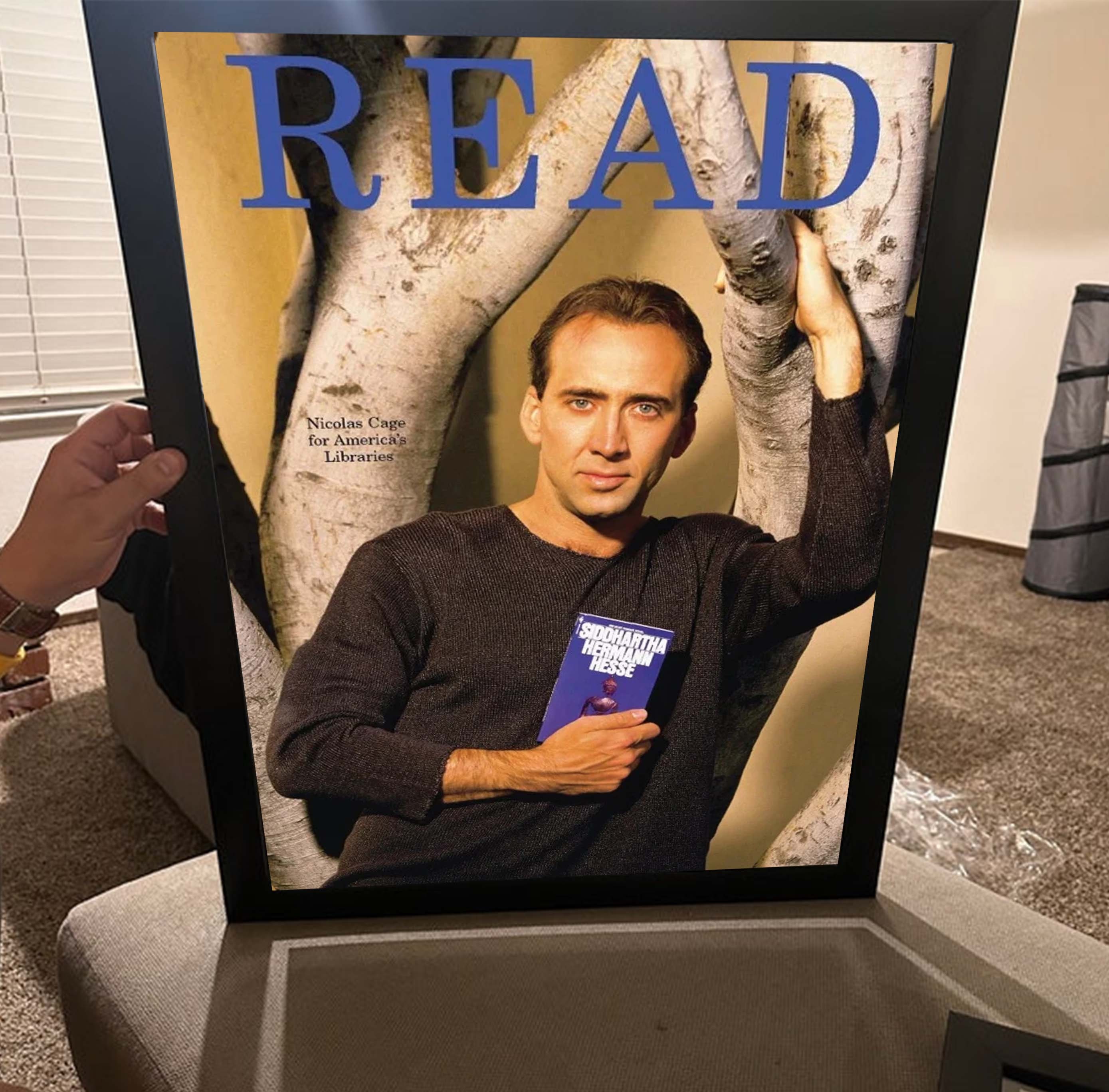 Nicolas Cage for American Libraries Reading Encouragement Poster sold ...