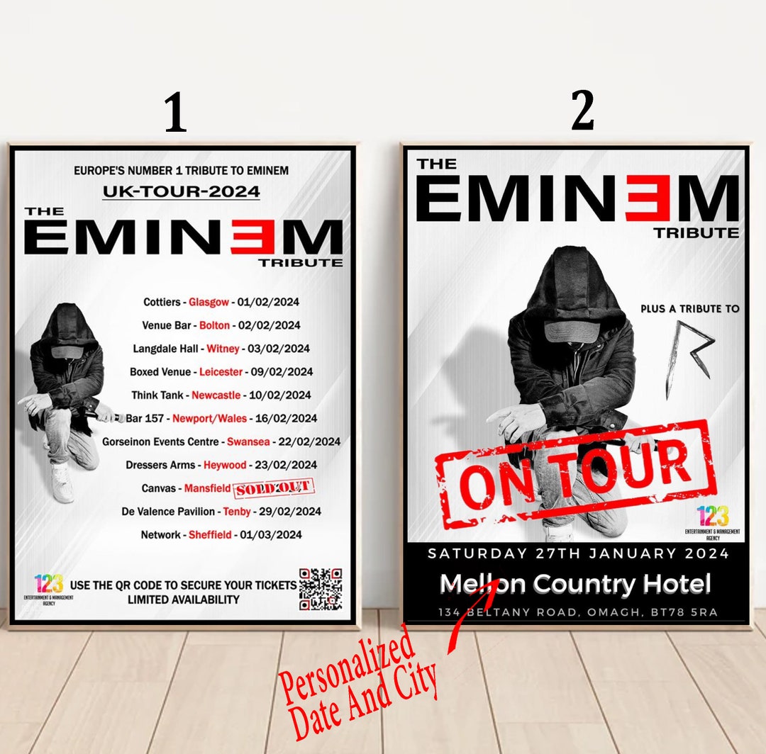 Custom Eminem the Tribute UK Tour 2024 Poster - Etsy