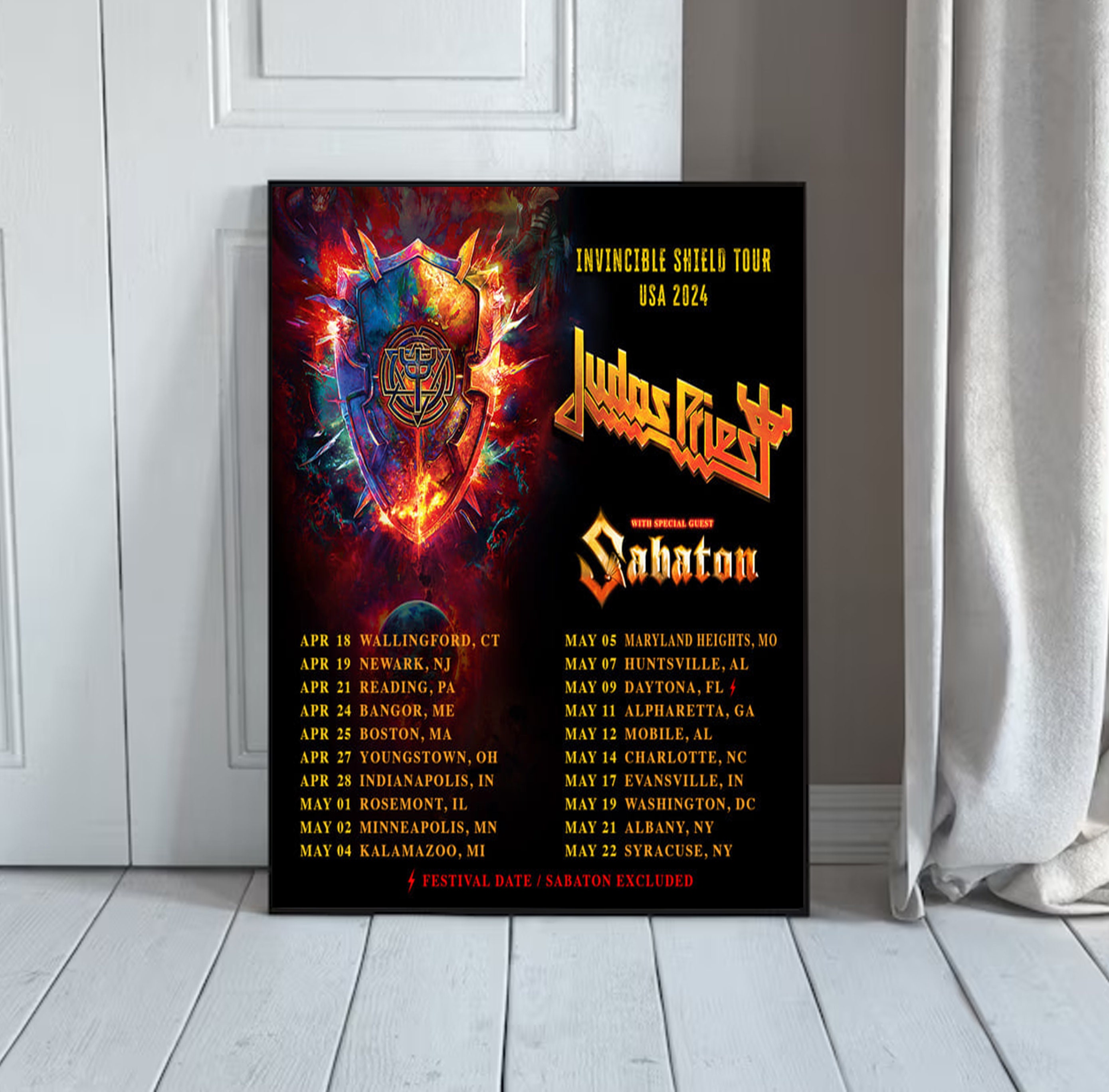 Judas Priest Invincible Shield Tour USA 2024 Tour Poster sold by ...