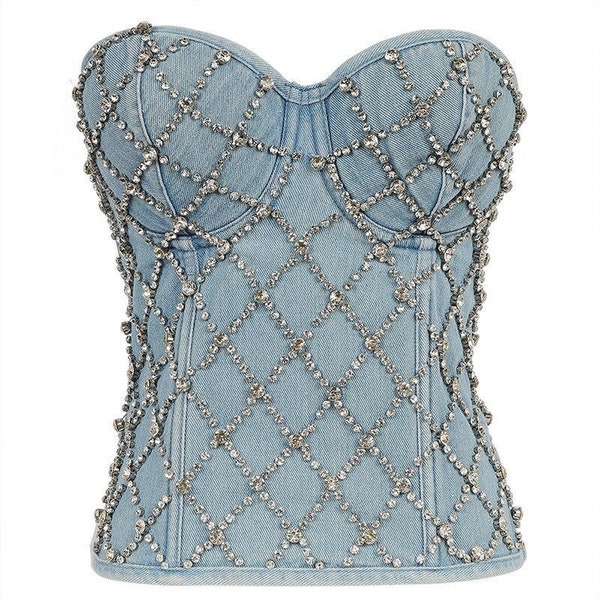 Rhinestone Corset - Etsy
