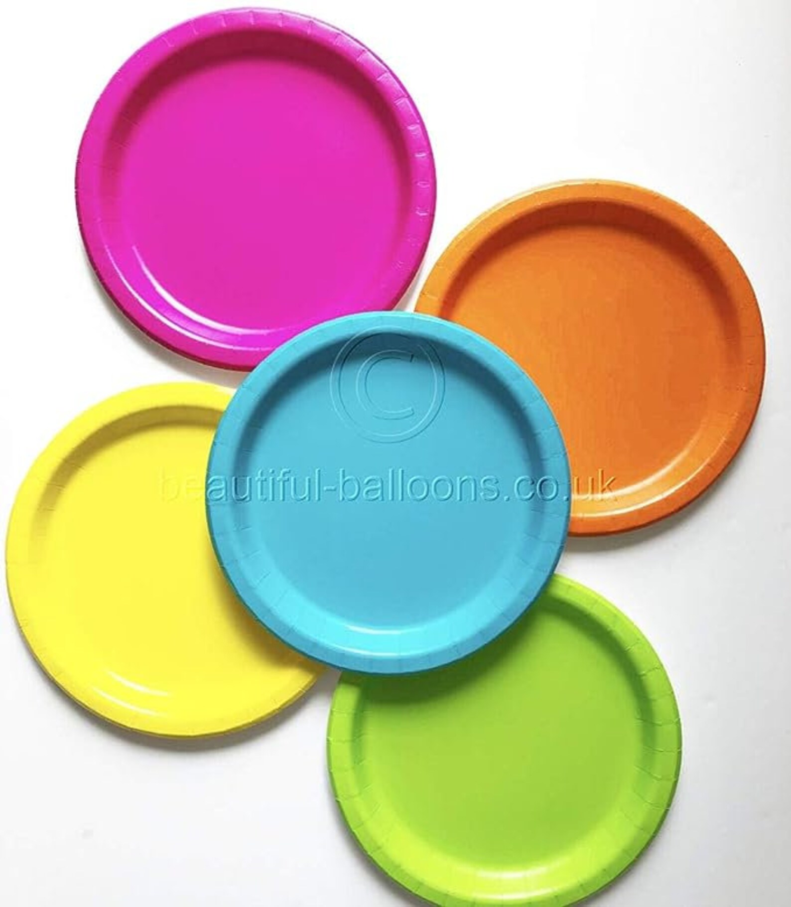 Beautiful Balloons 50 X 7 Inch Neon Paper Party Plate Range Plastic ...