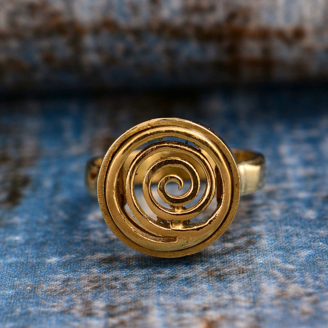 Spiral Ring Solid Brass Ring Thumb Ring Thick Coil Ring - Etsy
