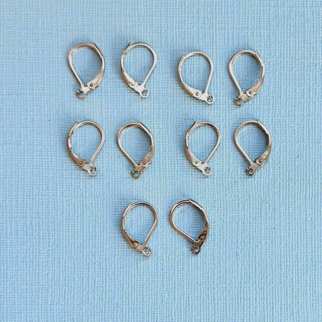 Stainless Steel Lever Back Ear Wires: Silver Color, 5 Pairs - Etsy