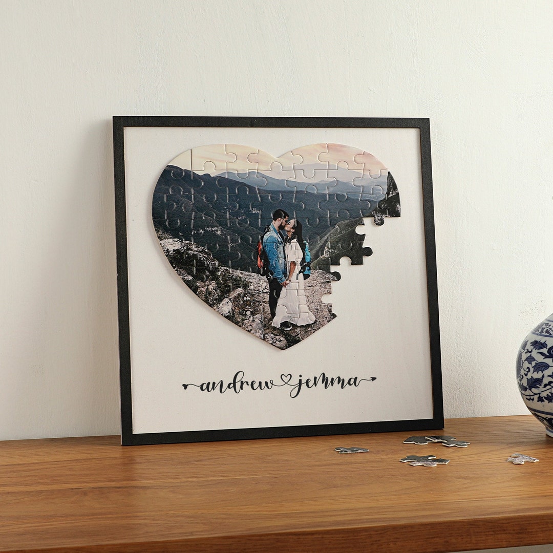 Custom Heart Shape Puzzle Wall Decor Personalized Jigsaw Puzzle With ...