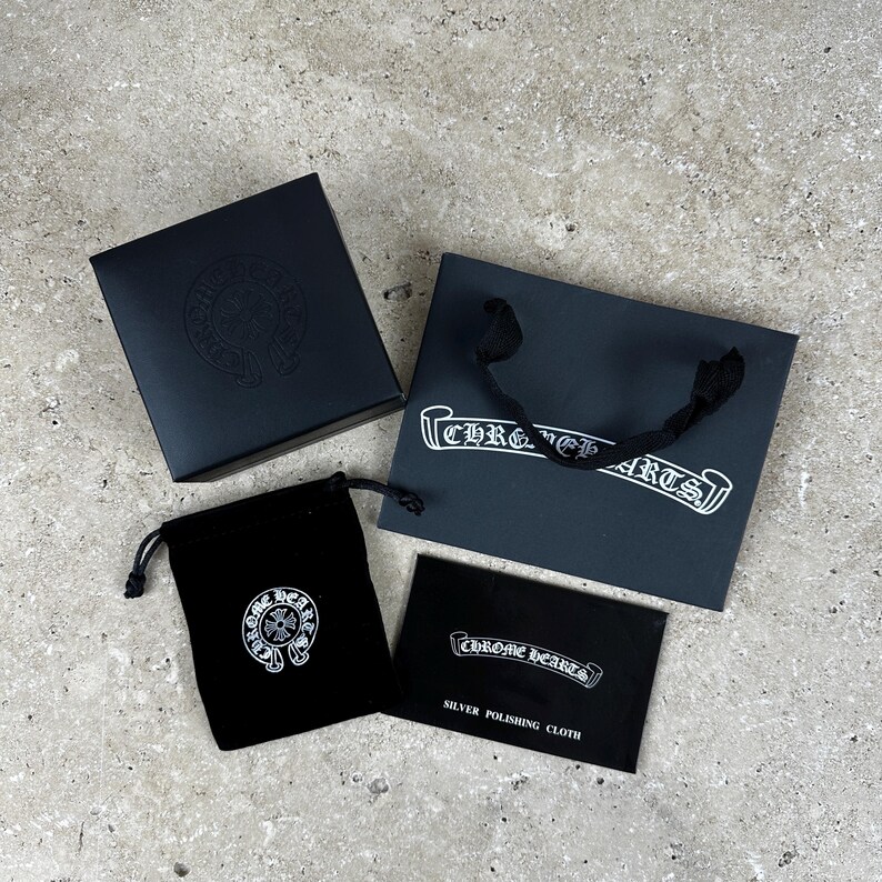 Chrome Hearts Cross Engraved Pendant Silver Box Set Gift - Etsy