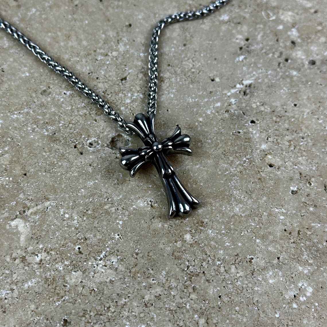 Chrome Hearts Cross Engraved Pendant Silver Box Set Gift - Etsy