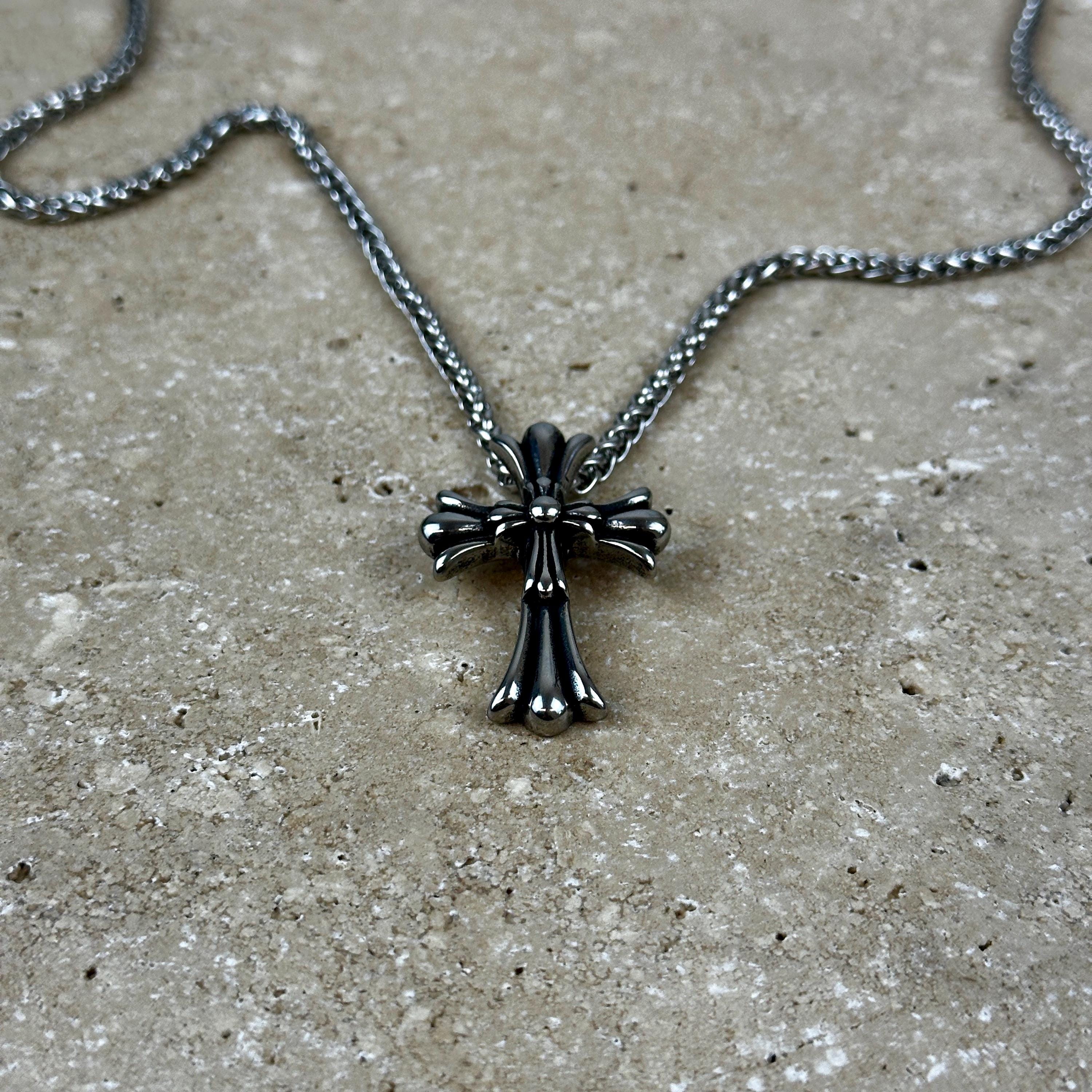 Chrome Hearts Cross Engraved Pendant Silver Box Set Gift - Etsy