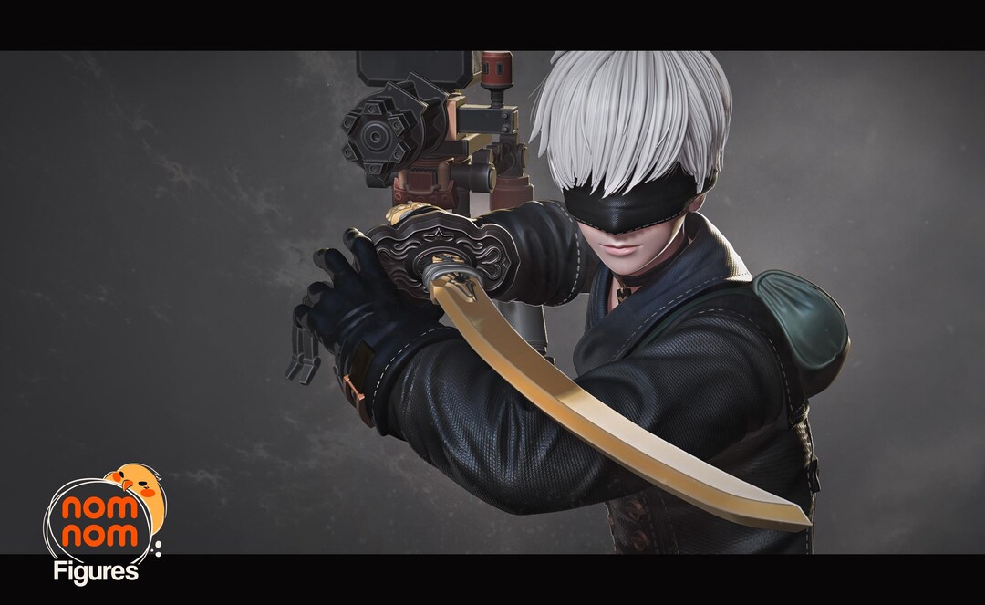 9S Neir Automata 12k 3D Printed Model Nomnom Figures - Etsy