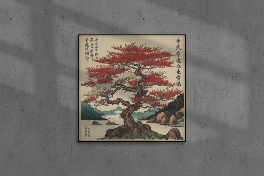 Japandi Wall Art, Japandi Art Print, Japandi Art, Sakura Wall Art ...