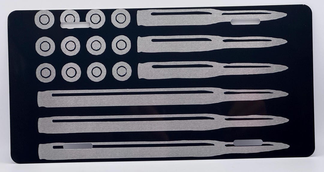 Black Laser Engraved Bullet American Flag License Plate - Etsy