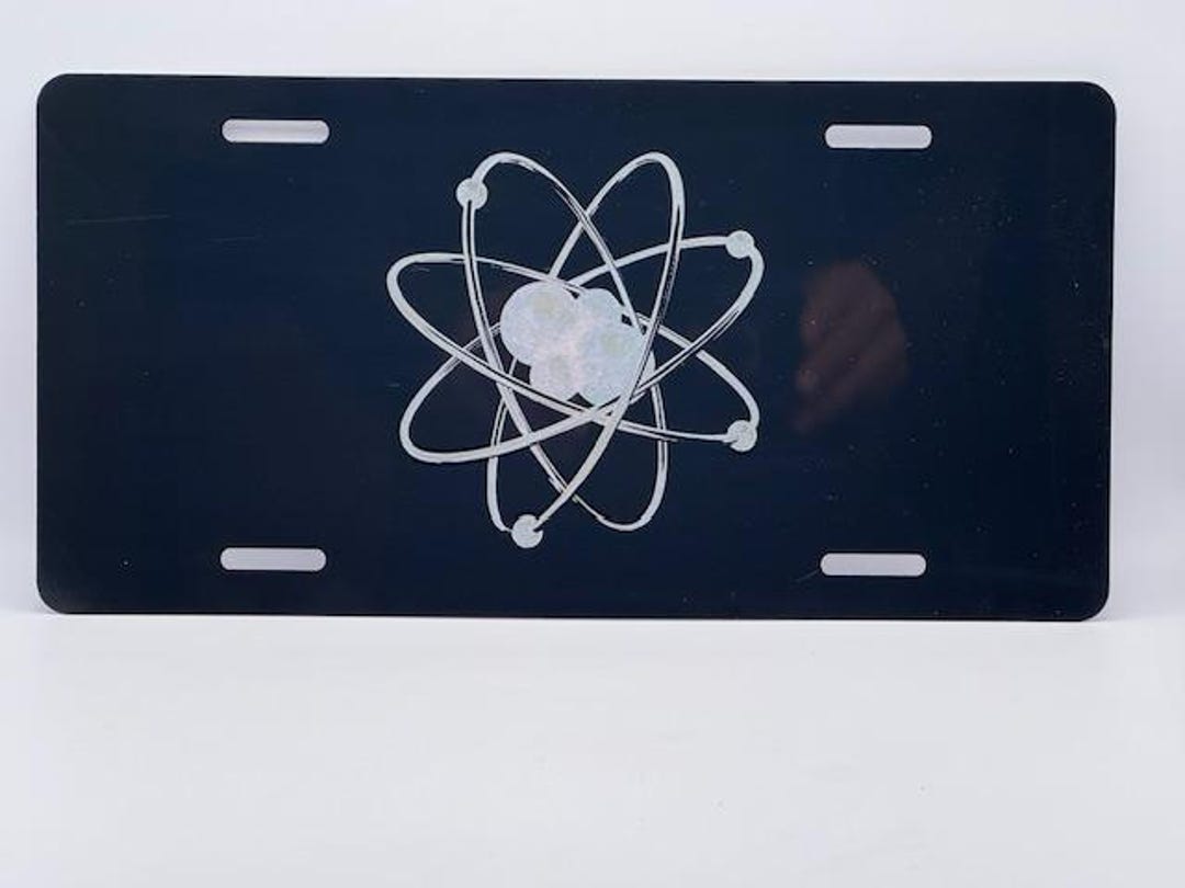 Black Laser Engraved ATOM License Plate - Etsy