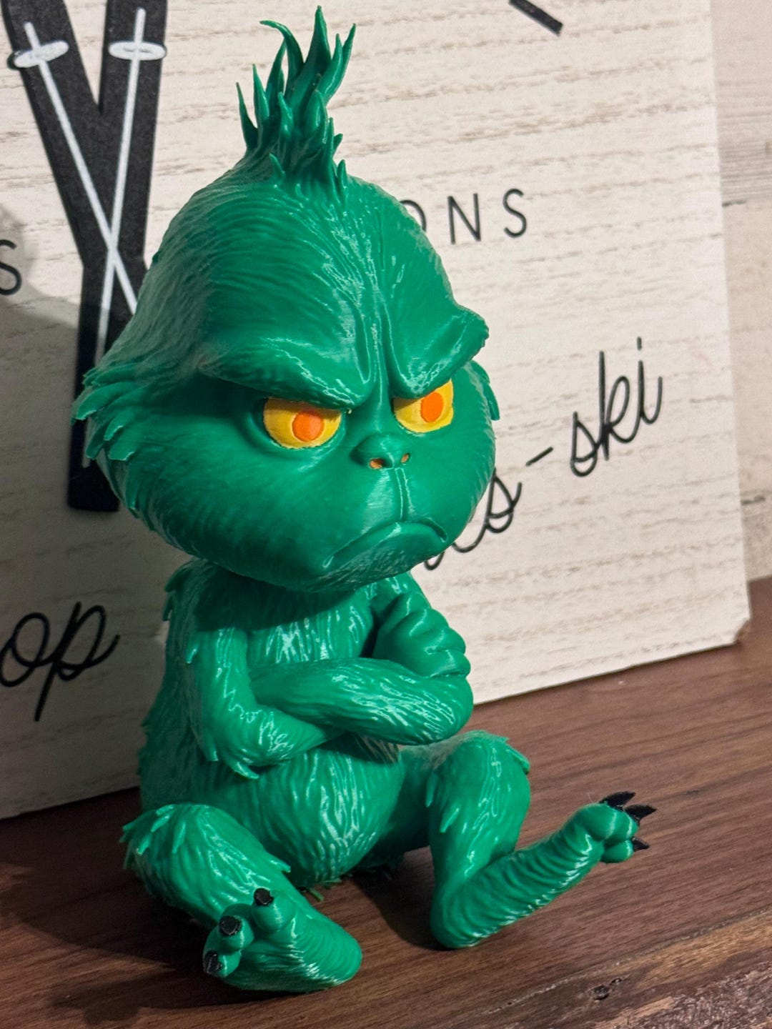 Christmas Mean Grinch Decoration Figurine - Etsy