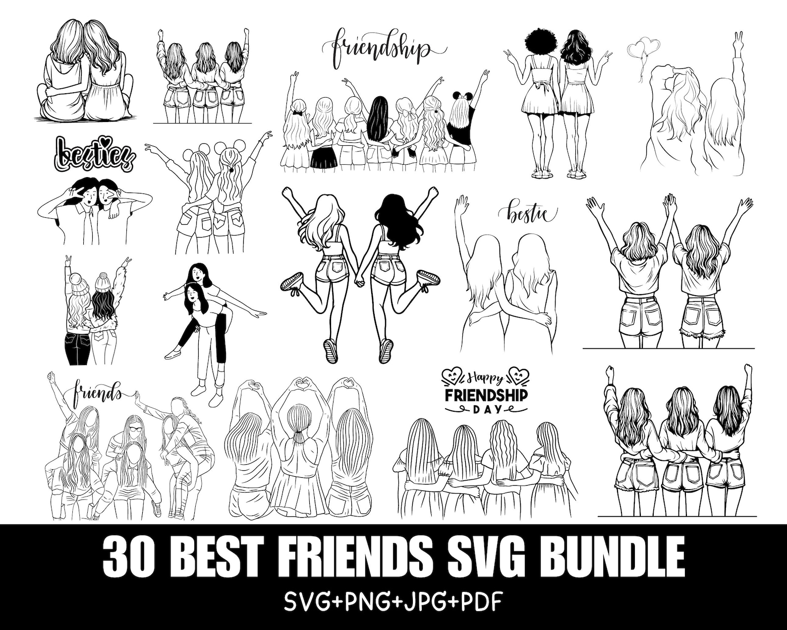 Best Friends SVG Bundle, Friendship Day Svg, Friends Svg, Female ...
