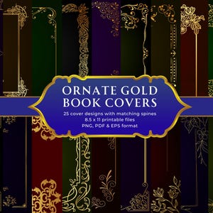 Ornate Gold Book Covers: Vintage Style Printable Designs (digital ...