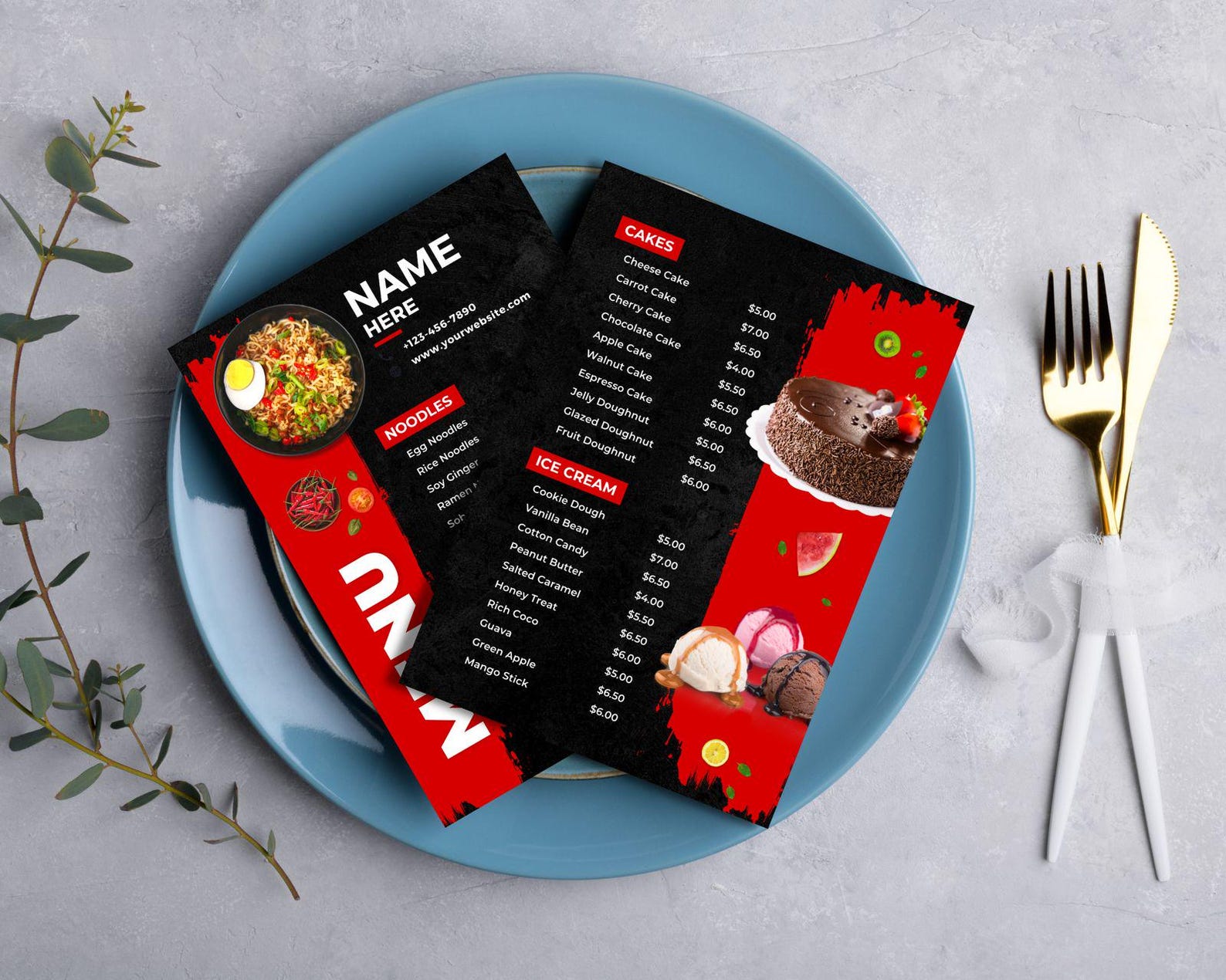 Restaurant Menu Template , Modern Cafe Menu, Printable Restaurant Food ...