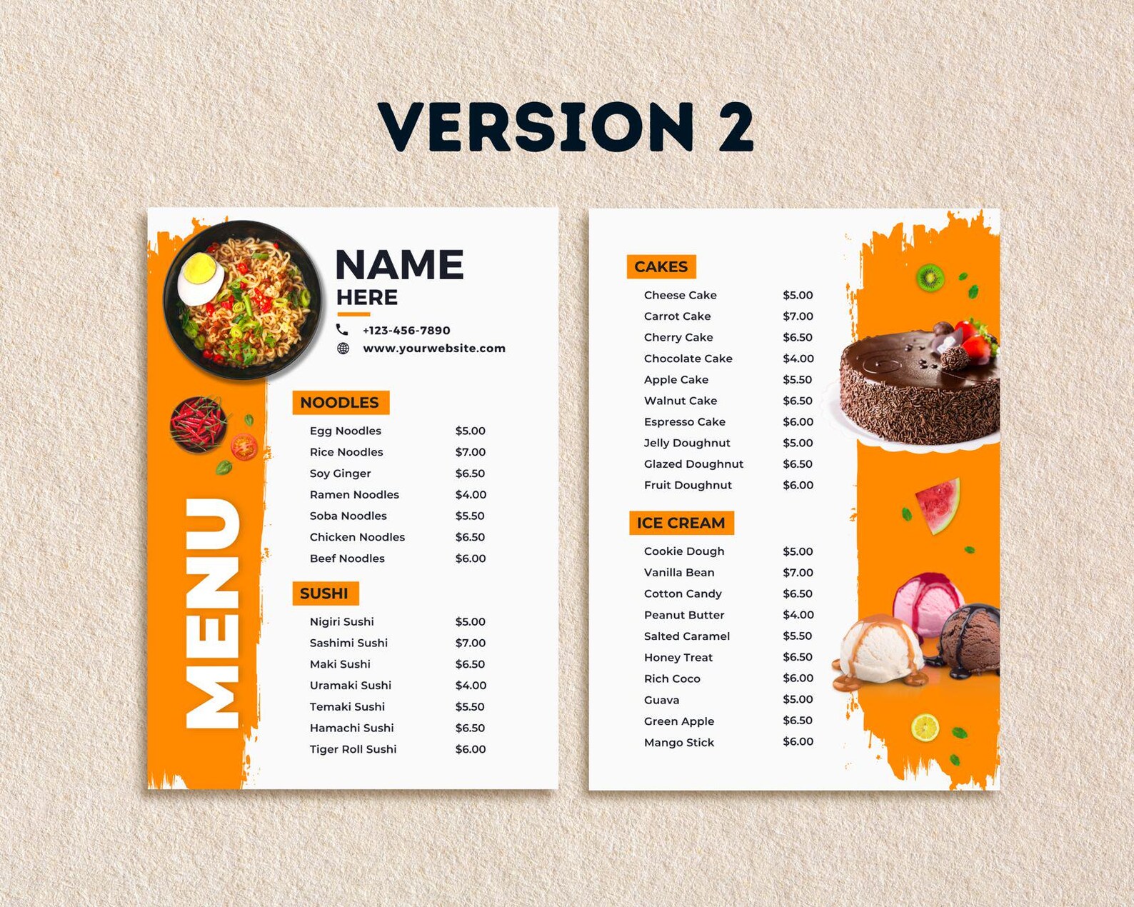 Restaurant Menu Template , Modern Cafe Menu, Printable Restaurant Food ...