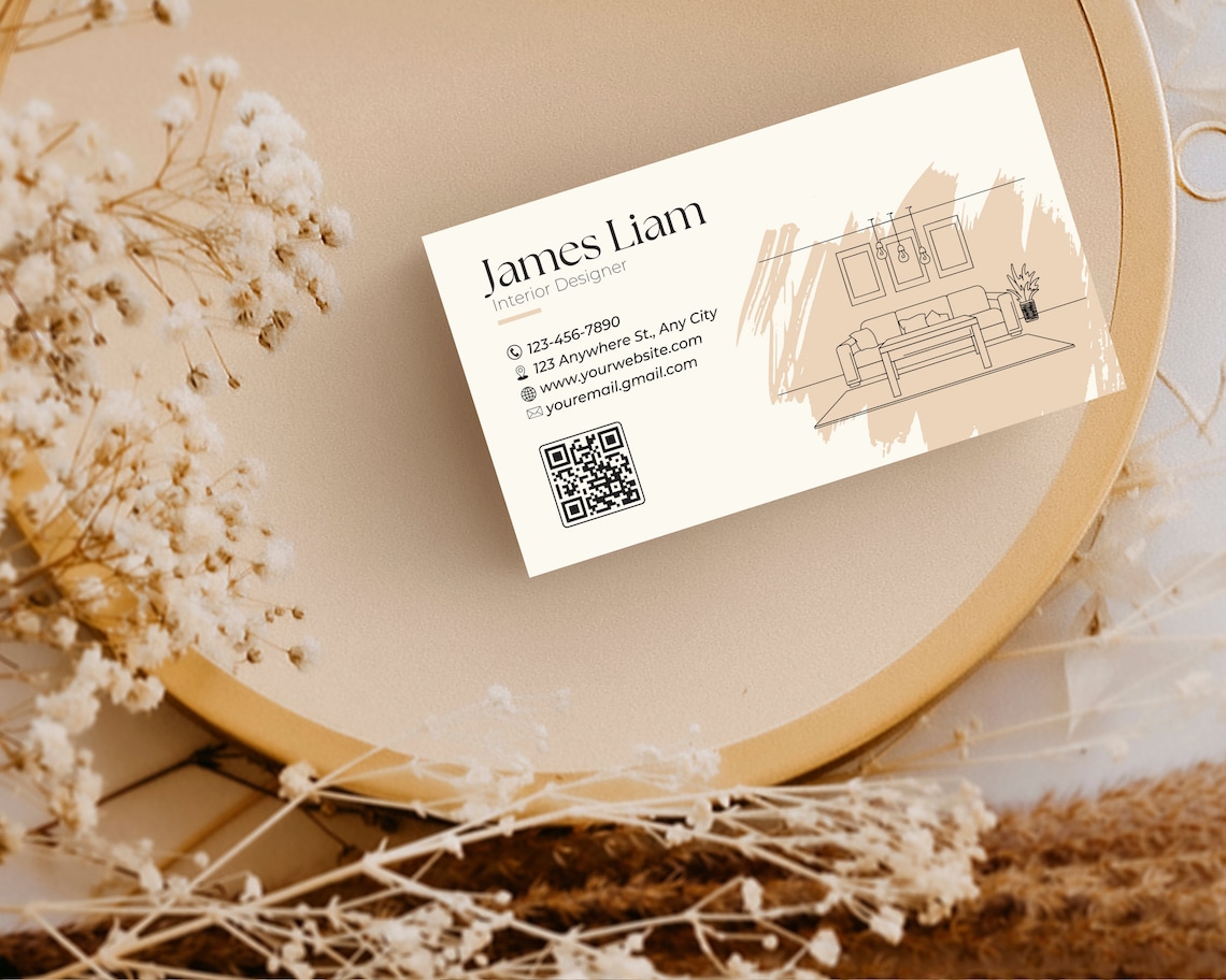 Interior Design Business Card, Architect Business Card, Minimalist ...