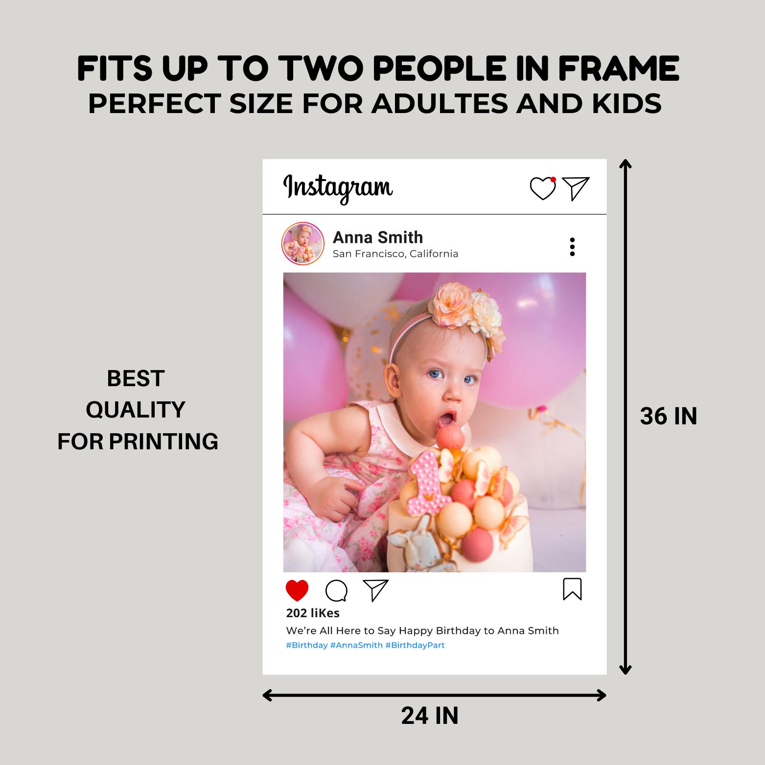 Instagram Selfie Frame, Social Media Photobooth Prop, Instaframe White ...