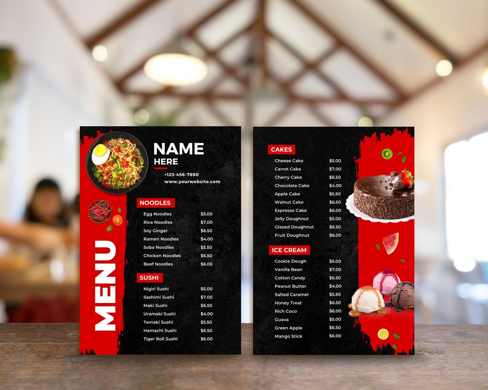 Restaurant Menu Template , Modern Cafe Menu, Printable Restaurant Food ...
