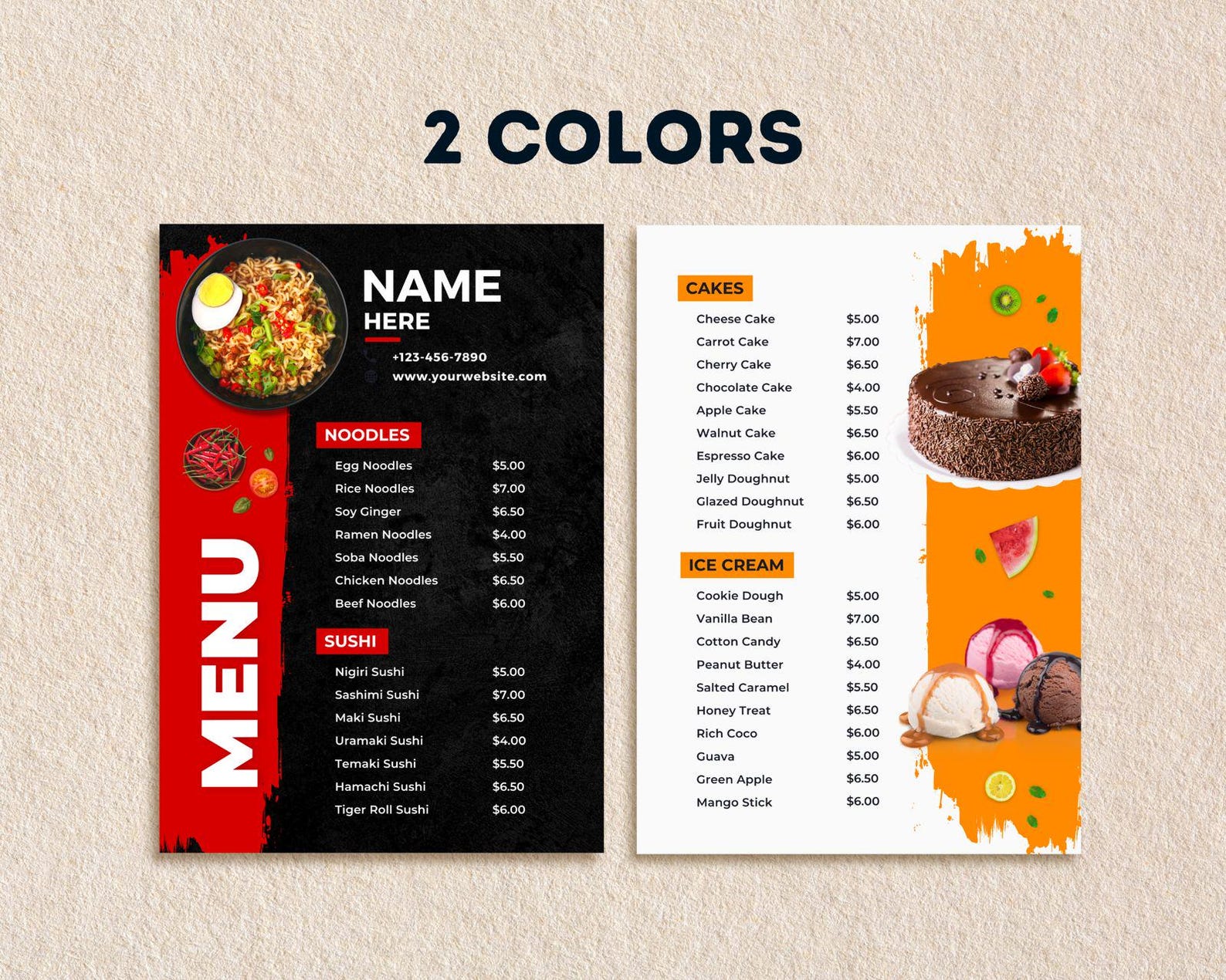 Restaurant Menu Template , Modern Cafe Menu, Printable Restaurant Food ...