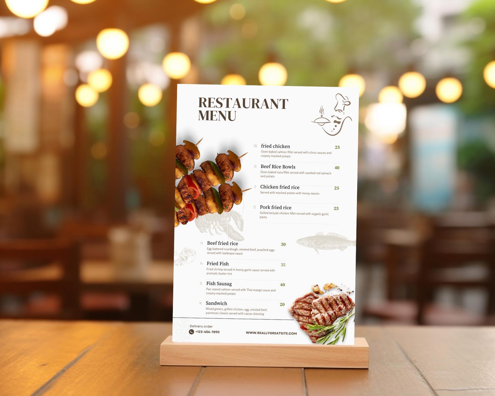 Custom Restaurant Menu Design, 2 Page Cafe & Bistro Menu Template ...