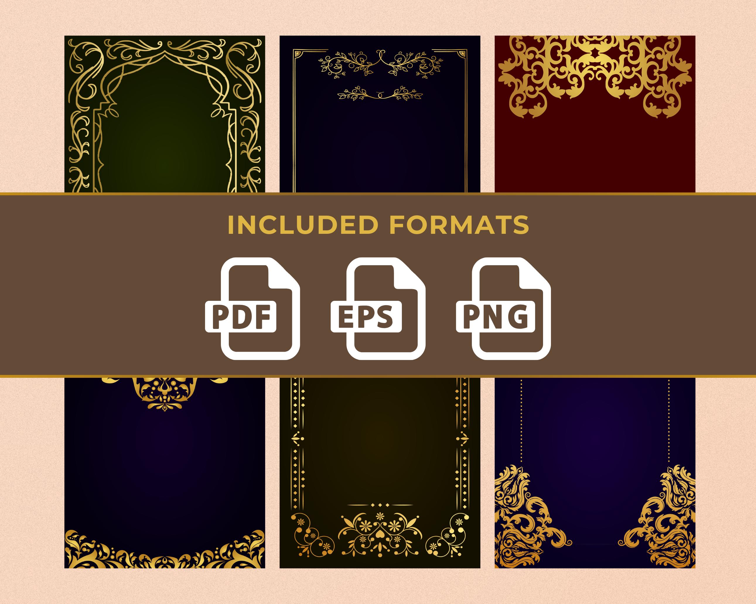 Ornate Gold Book Covers: Vintage Style Printable Designs (digital ...