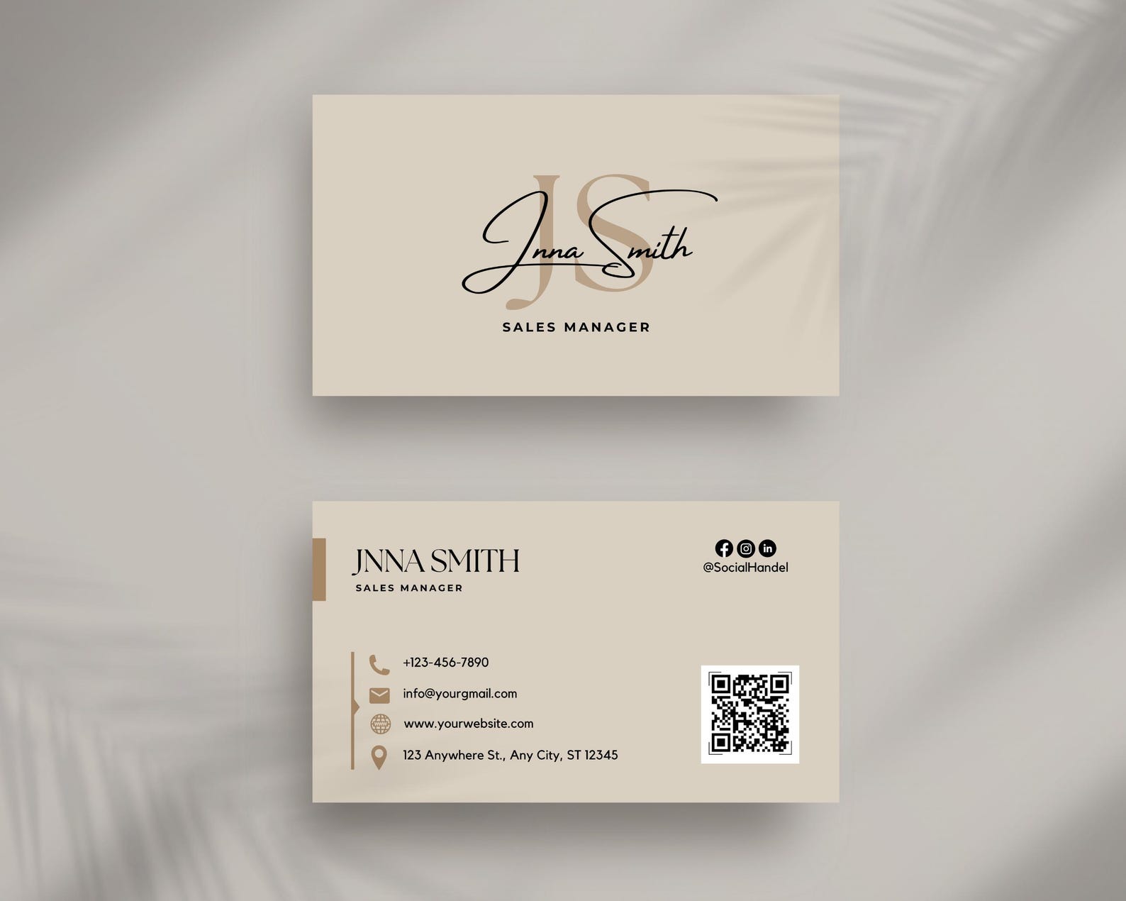 Marketing Sales Business Card, Minimal QR Code Business Card, Modern ...