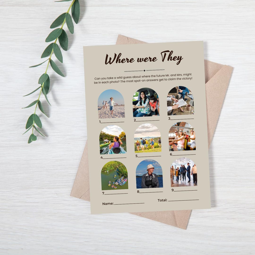 Custom Photo Guessing Game, Where Were They Photo Game, Printable ...