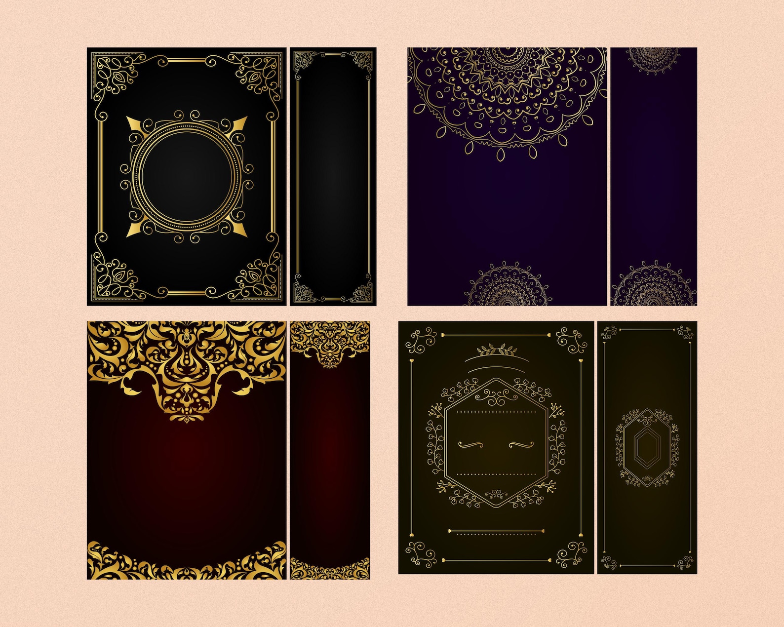 Ornate Gold Book Covers: Vintage Style Printable Designs (digital ...