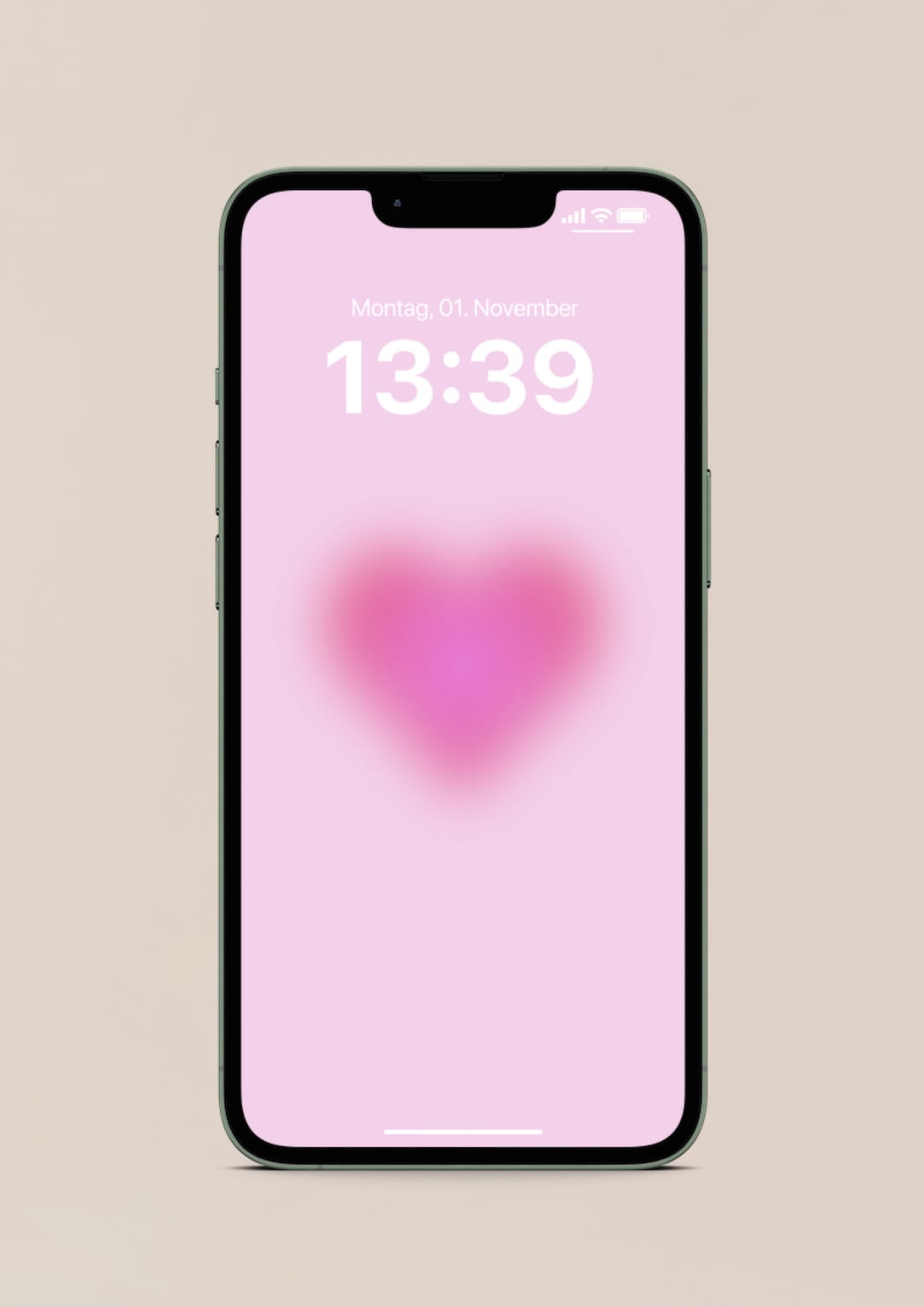 IPhone Home Screen Pink Heart Wallpaper Background - Etsy