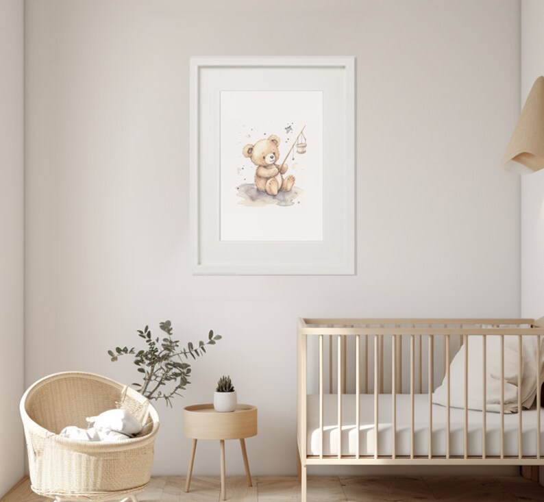 Set of 3 Teddy Bear Nursery Wall Art, Animal Print Nursery, Nursery ...