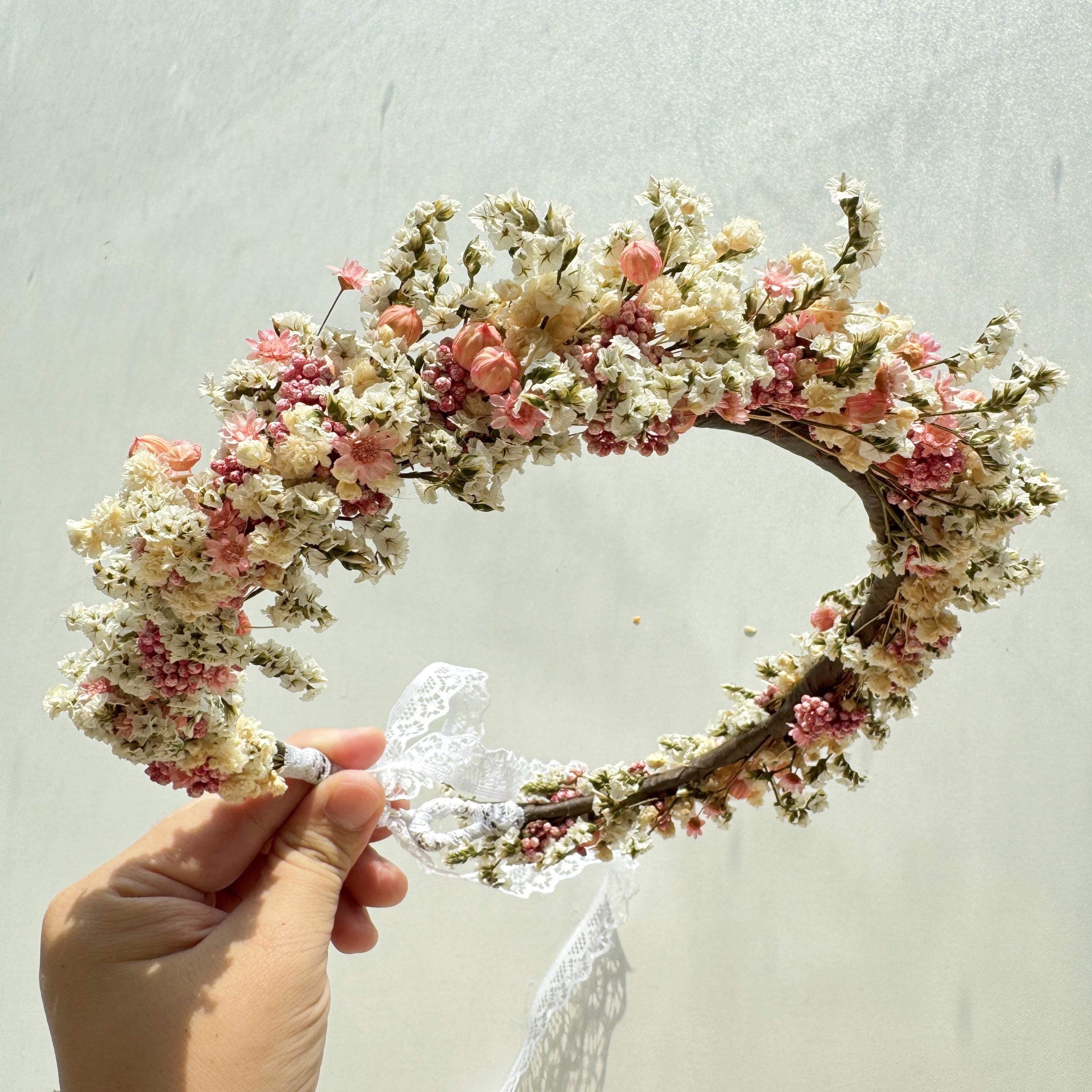 Dried Wildflower Wedding Crown: Rustic Floral Headpiece - Etsy