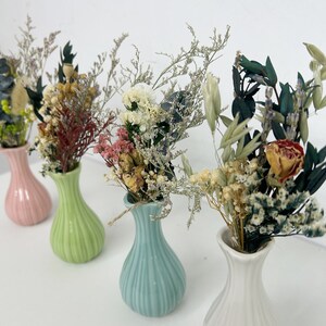Mini Dried Flower Bouquet: Natural Boho Decor With Vase - Etsy