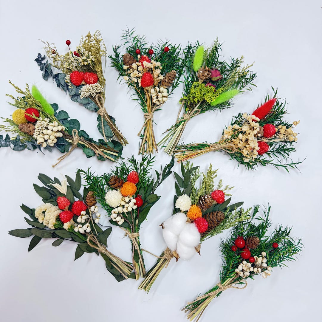 Bulk Mini Dried Flower Boquet, Boho Wedding Home Decor, Festive Floral ...