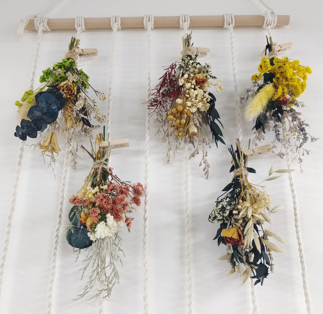 Mini Dried Flower Bouquet: Natural Boho Wall Decor (6-8 Inches) - Etsy