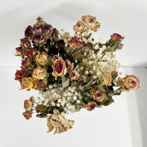 Dried Rose Dried Flowers Bouquet,home Decor,rustic Vintage Bouquet ...