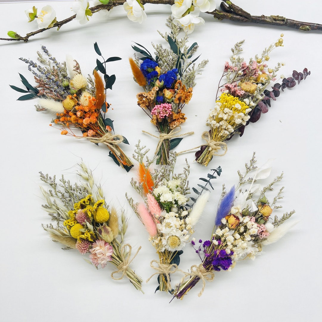 Small Dried Flower Bouquet,natural Mini Dry Flower Bouquet,bridesmaid ...