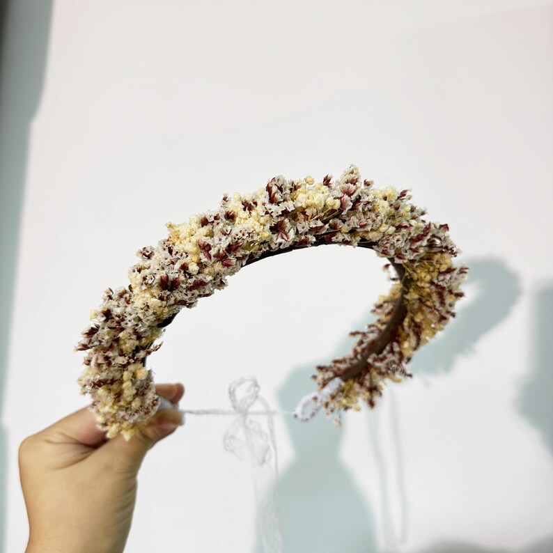 Boho Dried Flower Wedding Bride Crown, Boho Floral Headpiece, Newborn Crown, Bridesmaid Gifts - Etsy