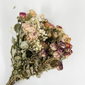 Dried Rose Dried Flowers Bouquet,home Decor,rustic Vintage Bouquet ...