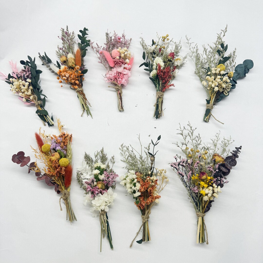 Mini Dried Flower Bouquet,natural Flower Bouquet,boho Wedding Flower ...