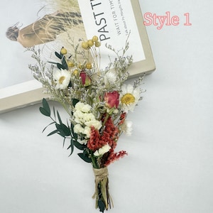 Mini Dried Flower Bouquet,natural Flower Bouquet,boho Wedding Flower ...